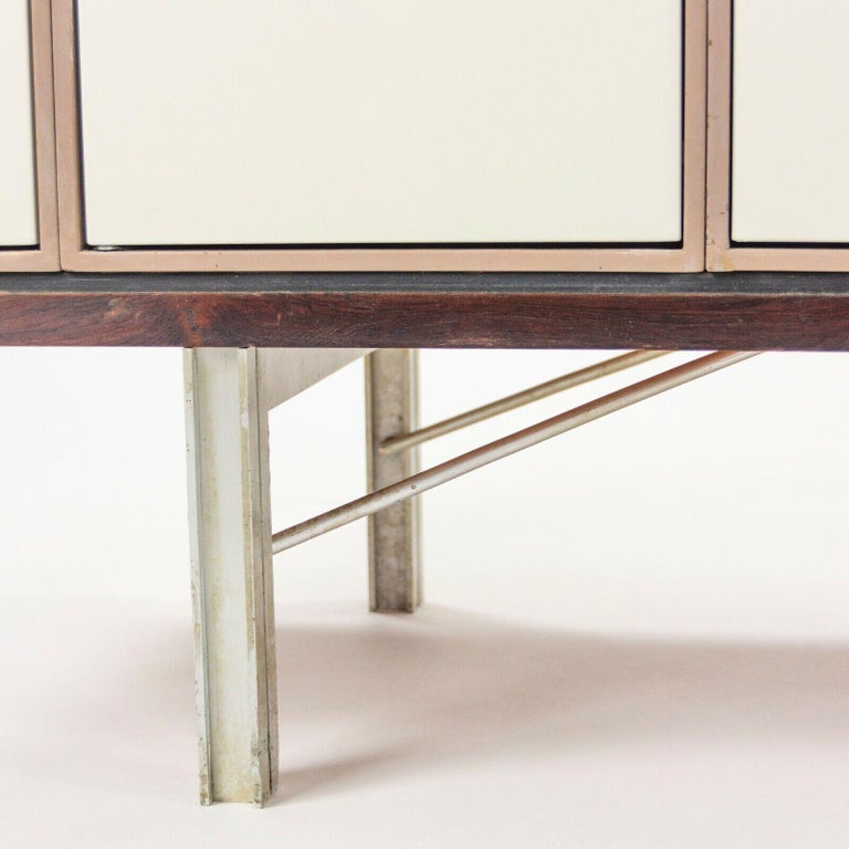 1960 Gerald Luss Rosewood and Metal Credenza Cabinet Once Attributed to ...