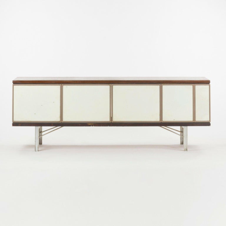 1960 Gerald Luss Rosewood and Metal Credenza Cabinet Once Attributed to ...