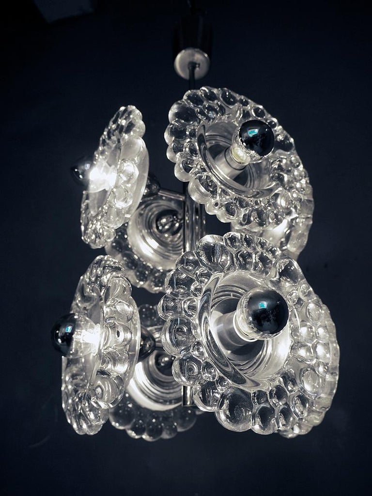 1960 Germany Peill and Putzler Sputnik Water Drop Chandelier Murano ...