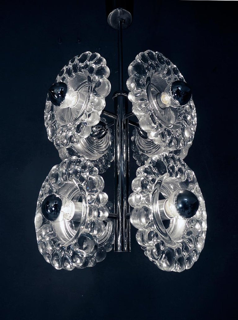 1960 Germany Peill and Putzler Sputnik Water Drop Chandelier Murano ...