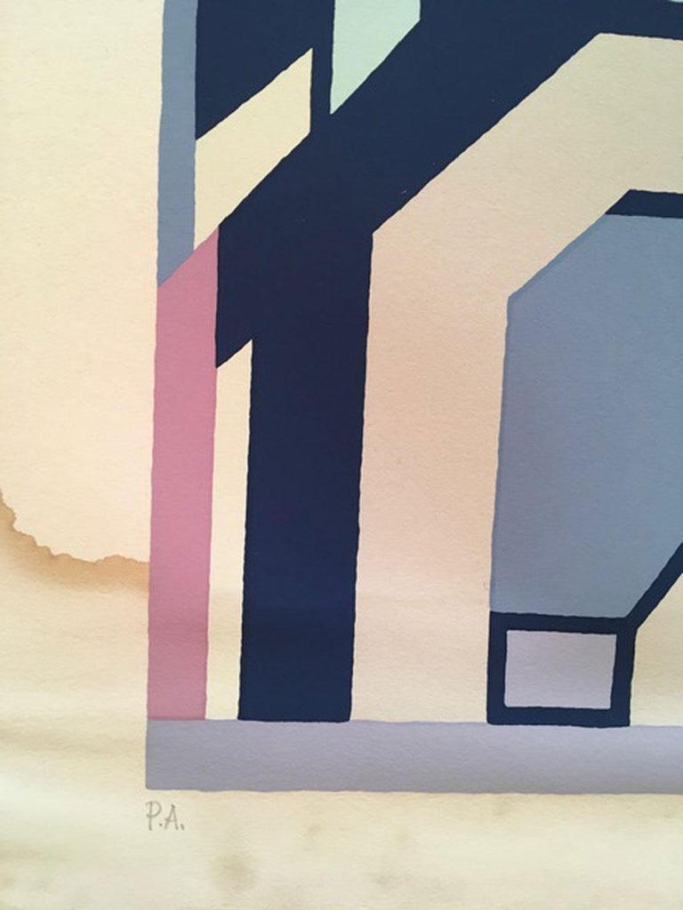 1960 Italy Mid-Century Mario Radice Abstract Print on Paper For Sale at ...