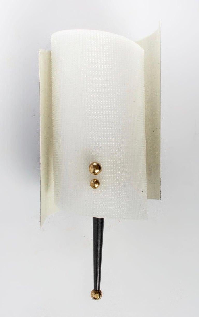 1960 Pair of Wall Lamps Jacques Biny Edition Luminalite For Sale at 1stDibs