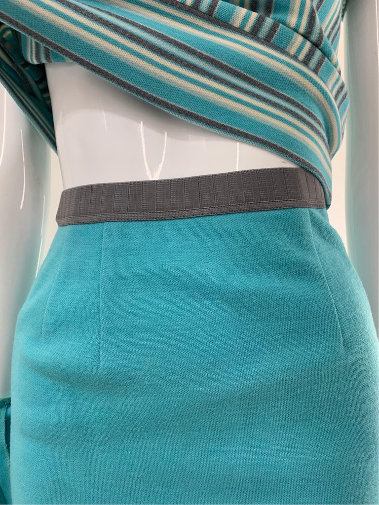 1960 Promenade - Holland Turquoise Wool Double-Knit 3-Piece Skirt Suit ...