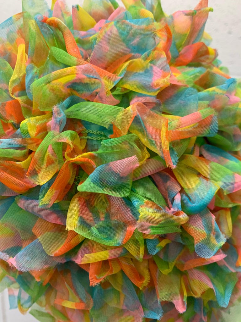 1960 Rubber and Ruffled Tulle "Sava-Wave" Pastel Swim Cap at 1stDibs