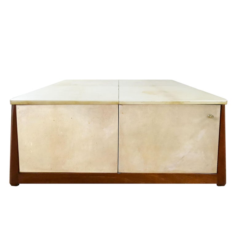 1960´s Large Square Coffee Table by Pere Cosp, Mahogany, Parchment ...