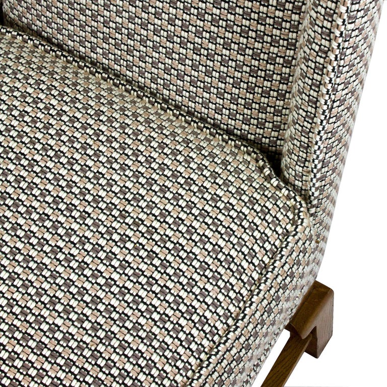 1960s Low Bedroom Chair, Oak, New Stuffing, Pierre Frey's Fabric ...