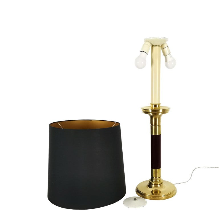 Pair of Mid-Century Modern Table Lamps by Clar, Mahogany and Brass ...