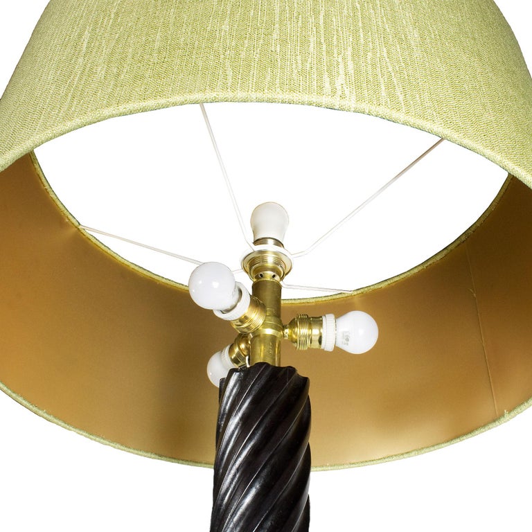 1960s Standing Lamp, Twisted Walnut Stand, Brass, Jordi Vilanova ...