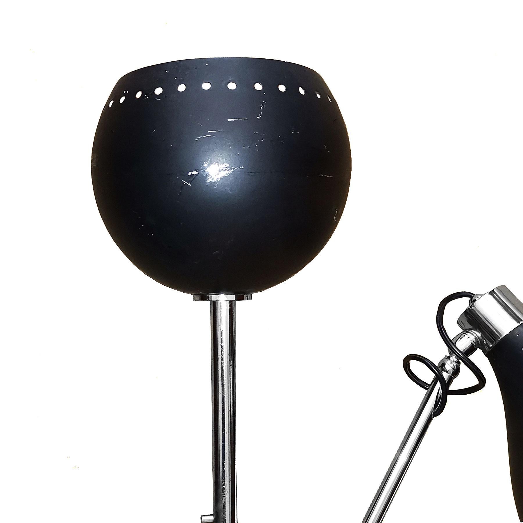 1960s System Standing Lamp by Stilux, Steel, Marble, Two Lights, Italy ...