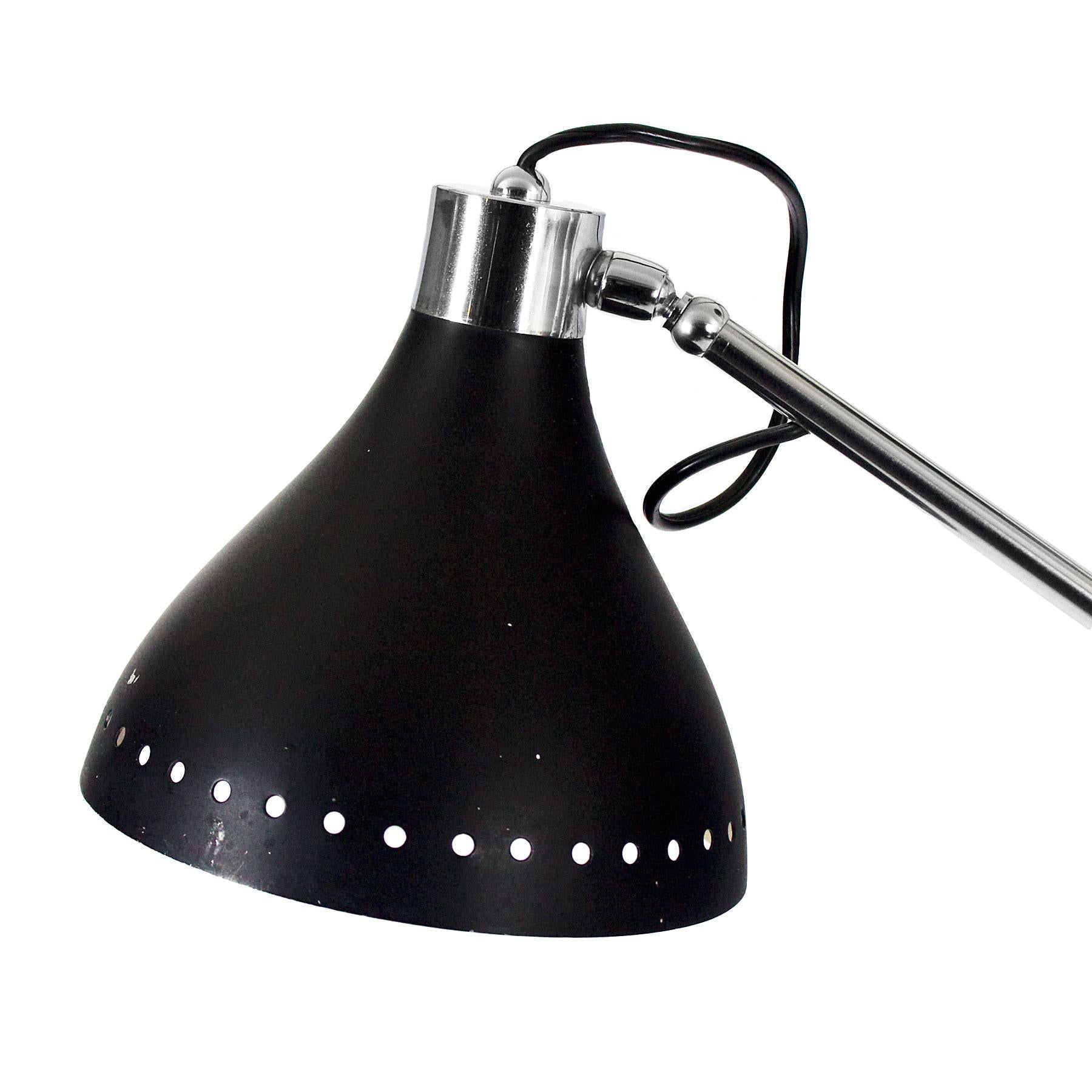 1960s System Standing Lamp by Stilux, Steel, Marble, Two Lights, Italy ...
