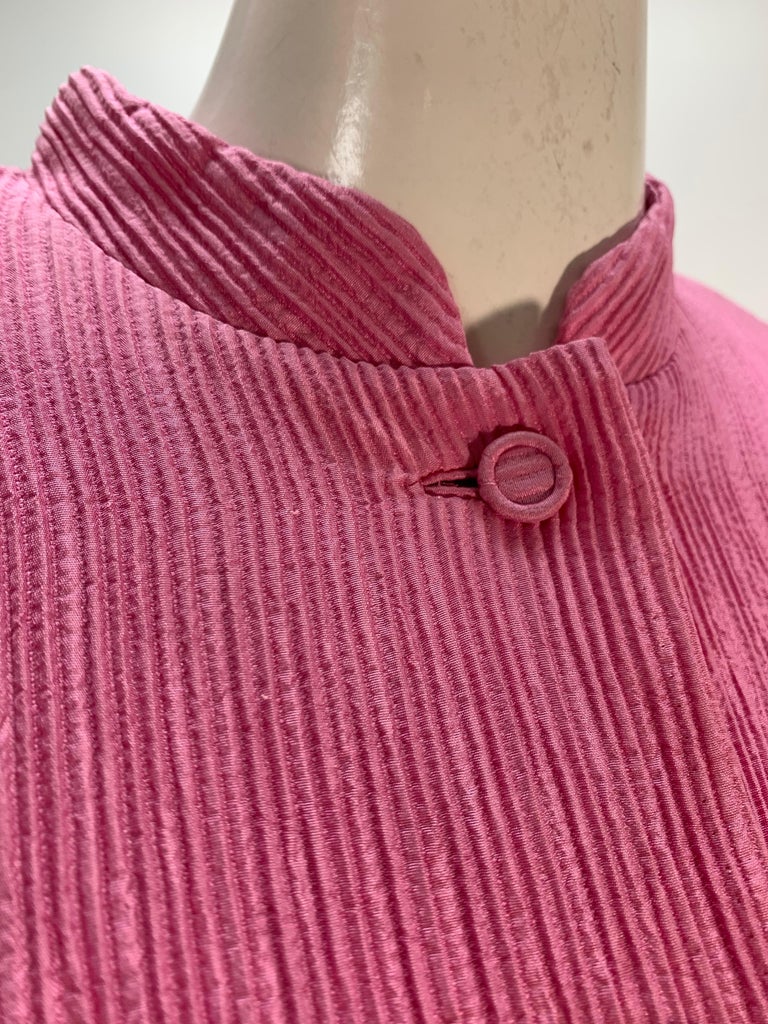 1960 Saks Pink Crinkle Capri Pant and Nehru Tunic Ensemble For Sale at ...