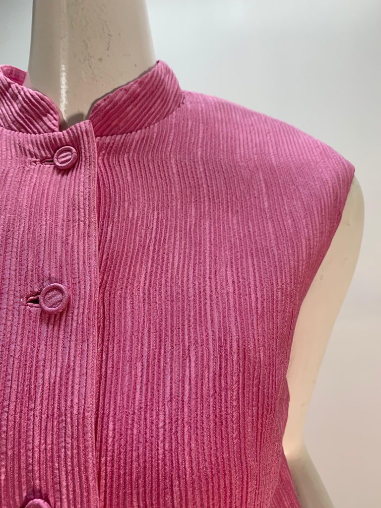 1960 Saks Pink Crinkle Capri Pant and Nehru Tunic Ensemble For Sale at ...