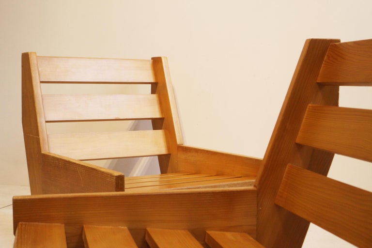 1960, Set 2 Armchairs René Martin and Charlotte Perriand at 1stDibs