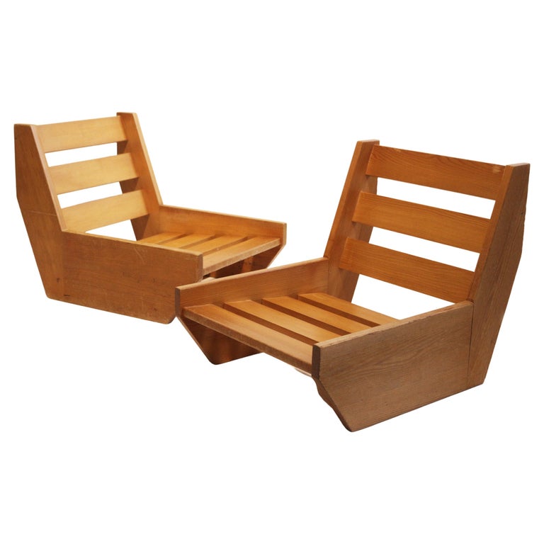 1960, Set 2 Armchairs René Martin and Charlotte Perriand at 1stDibs