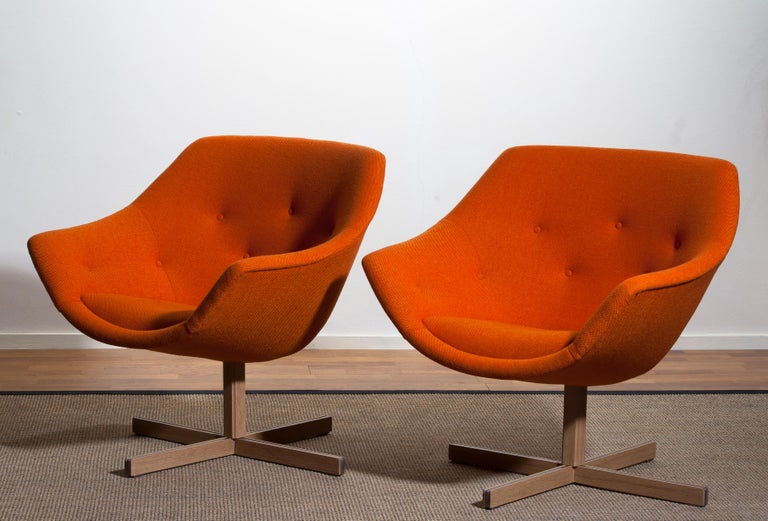 1960s, 1 'Mandarini' Swivel Armchair by Carl Gustaf Hiort and Nanna ...