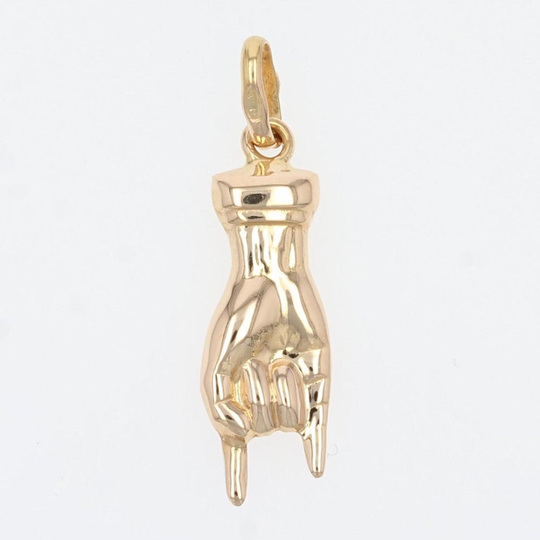 1960s 18 Karat Yellow Gold Devil Horns Charm Pendant For Sale at 1stDibs
