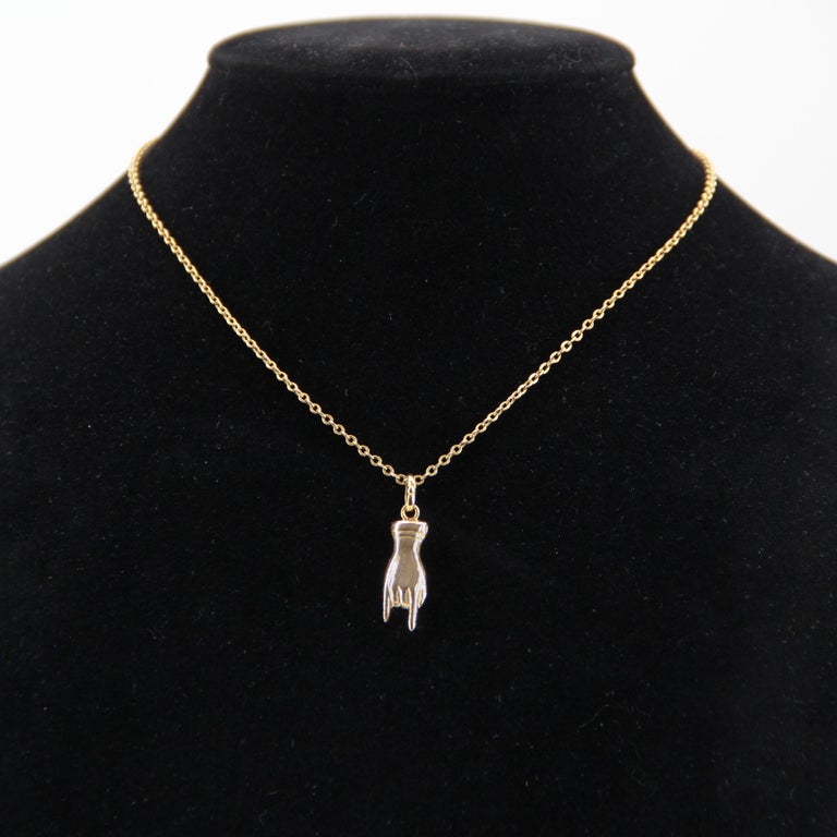 1960s 18 Karat Yellow Gold Devil Horns Charm Pendant For Sale at 1stDibs