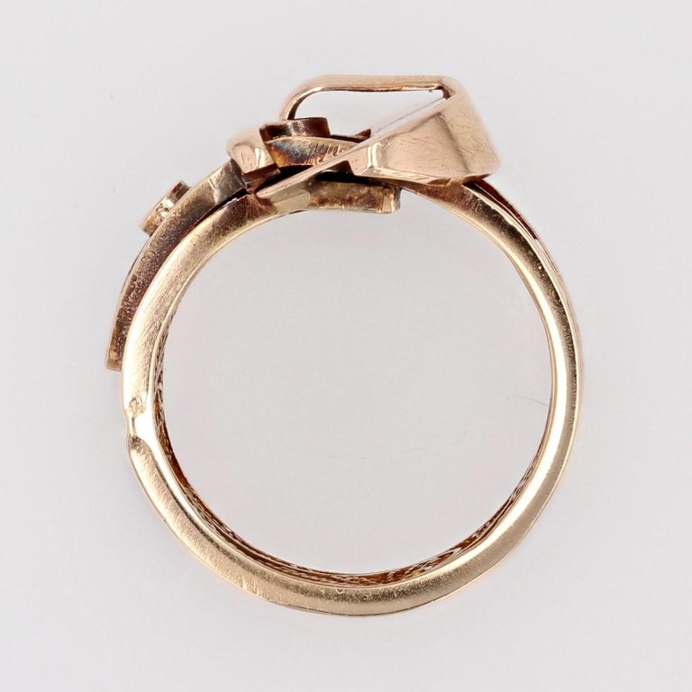 1960s 18 Karat Yellow Gold Filigreed Belt Ring For Sale at 1stDibs