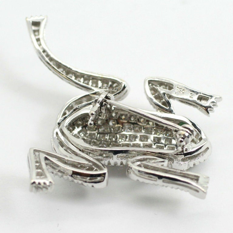 1960s 18 Karat 2 Carat Diamond "Frog" Pin-Pendant For Sale at 1stDibs
