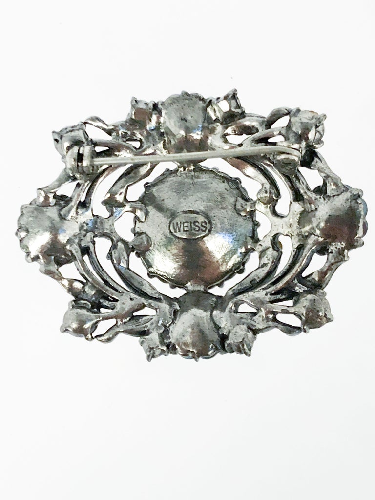 1960s/1970s Weiss Rhinestone Brooch at 1stDibs