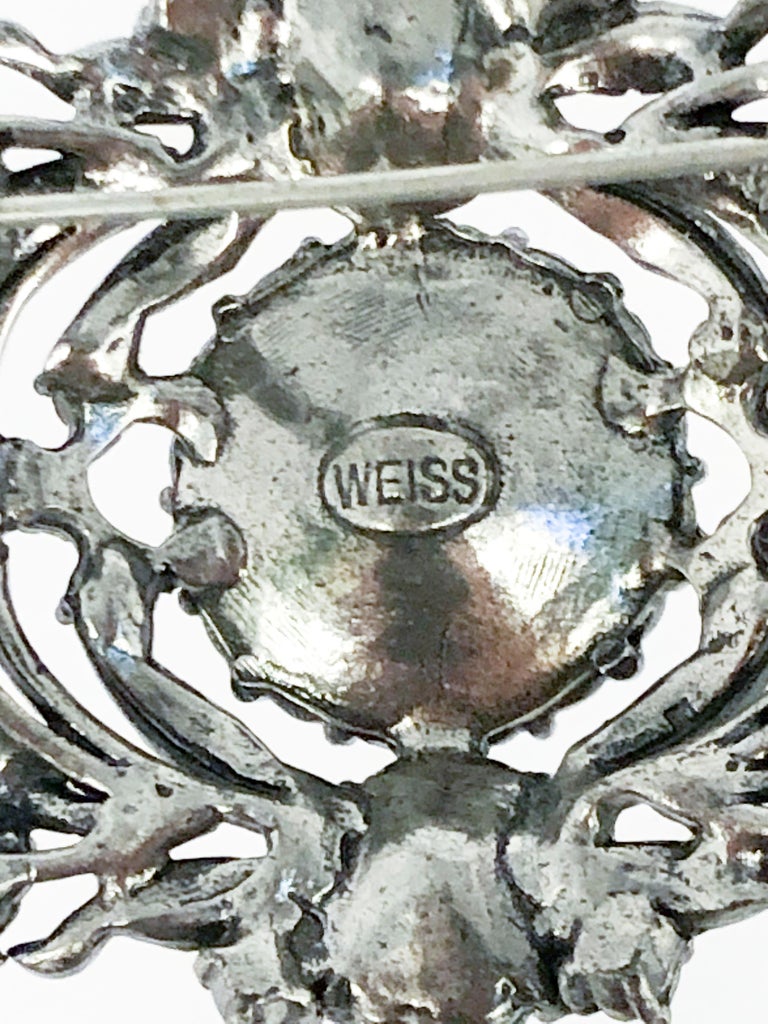1960s/1970s Weiss Rhinestone Brooch at 1stDibs