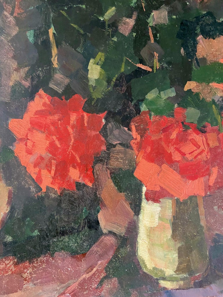 1960s-1970s colorful oil on board, nature morte / still life, Signed ...