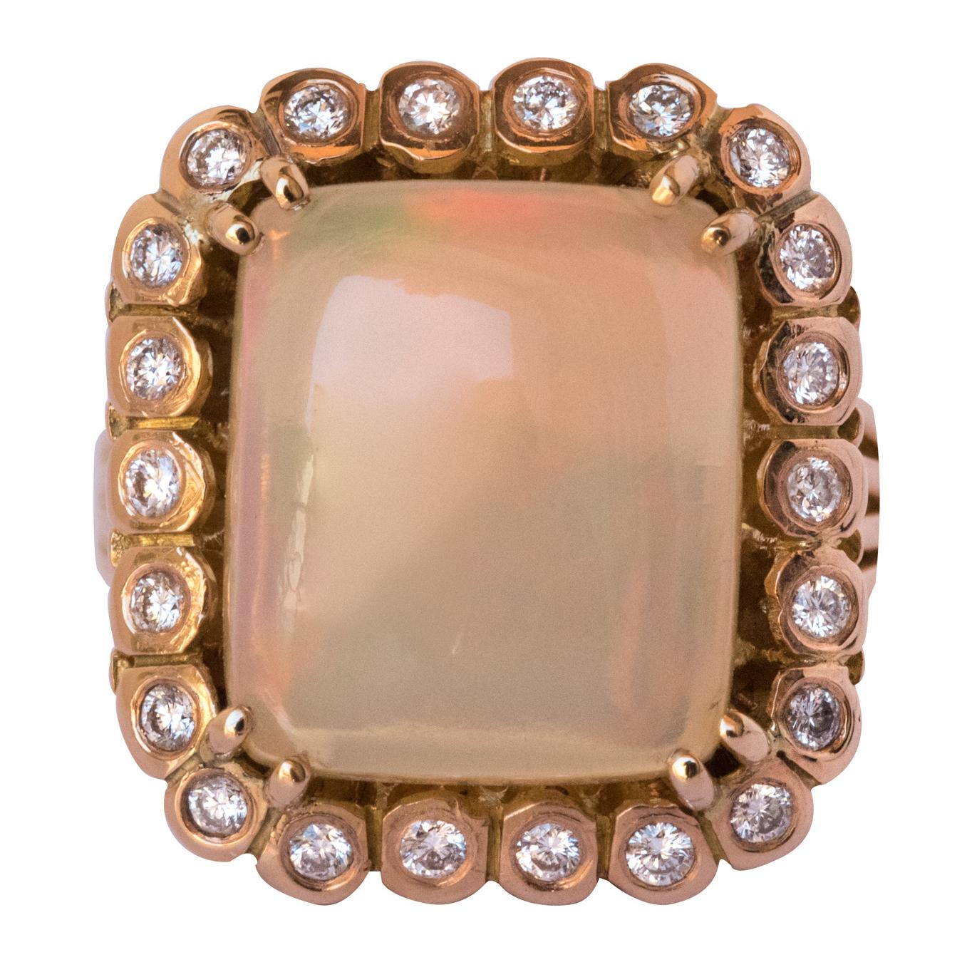 1960s French Retro Diamond 18 Karat Gold Flower Ring with Movable ...
