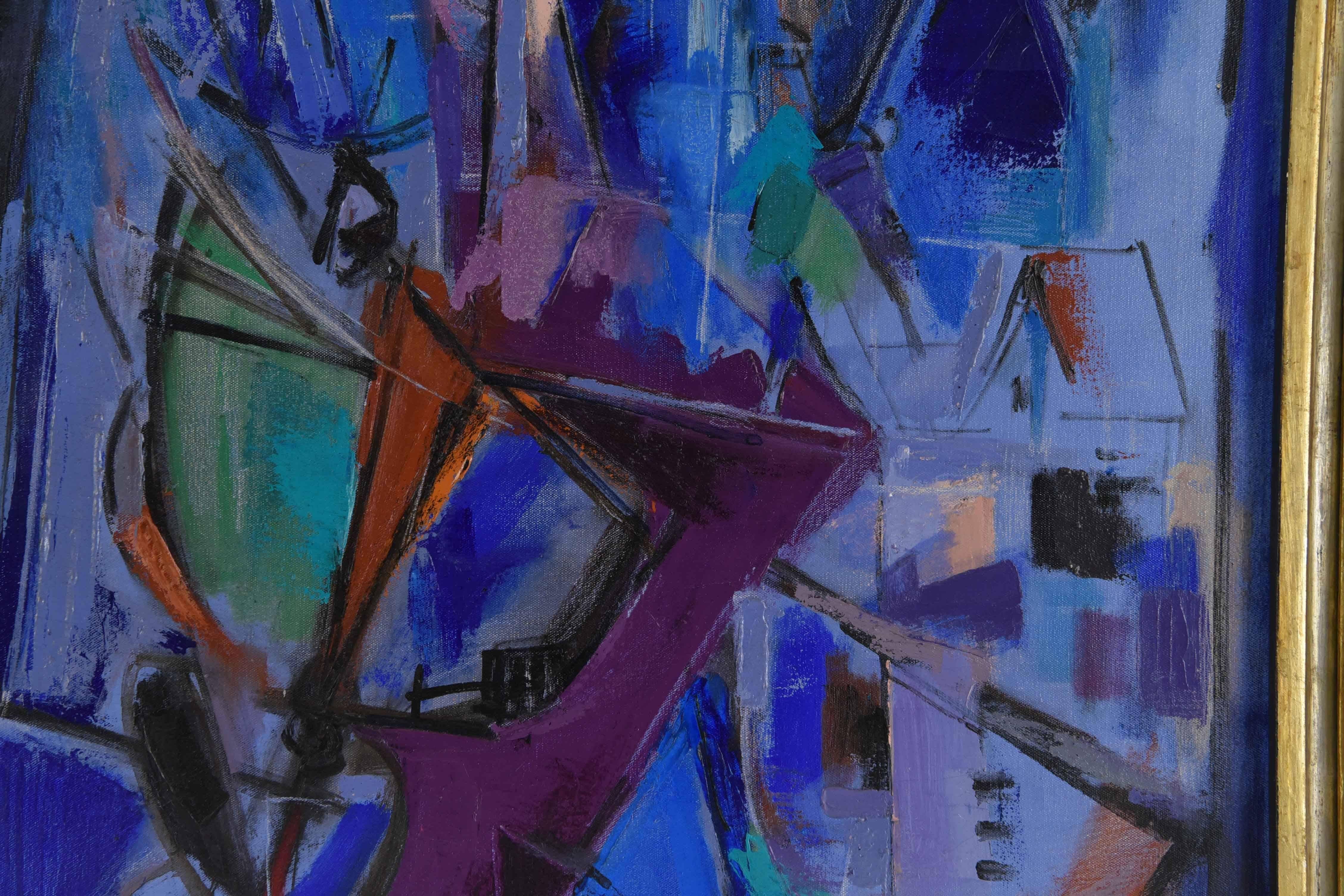 1960s Abstract Oil on Canvas Painting at 1stDibs