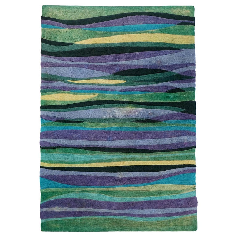 1960s Abstract Wave Rug by V'Soske Wall Art Decoration For Sale at 1stDibs