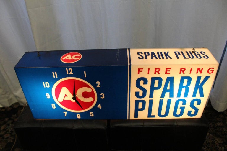 1960s AC Fire Ring Spark Plugs Spark Plug Box Shaped Light-Up Plastic ...