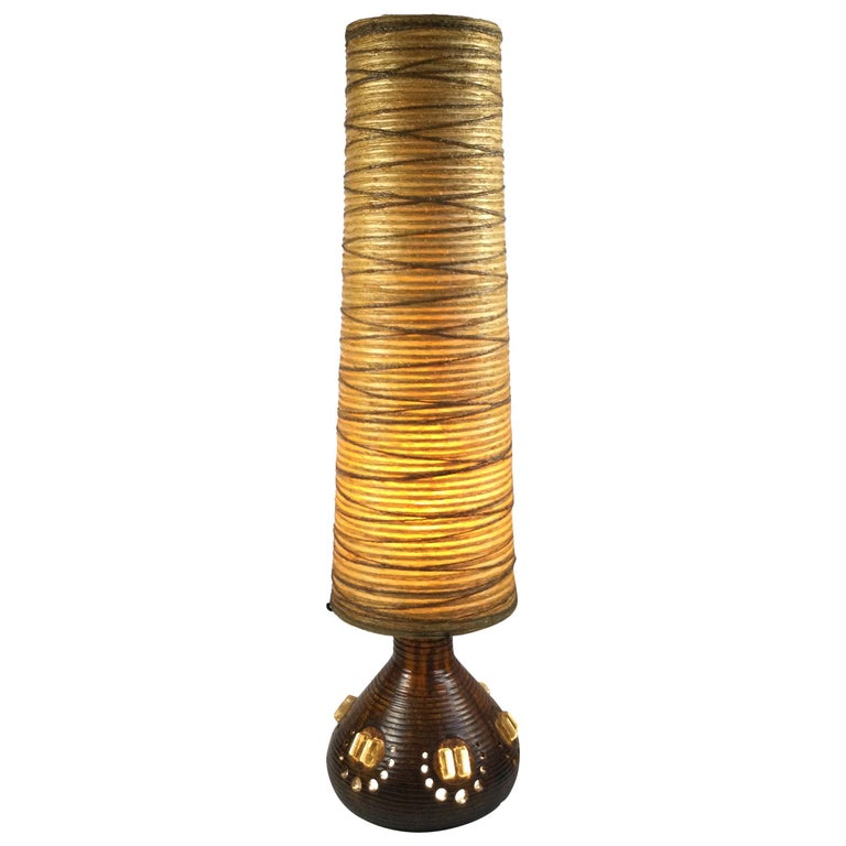 Lampadaire en céramique et résine d'Accolay France, années 1960 - En ...