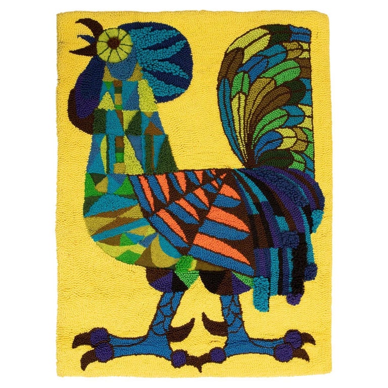 1960’s Ackerman Era Rooster Tapestry For Sale at 1stDibs