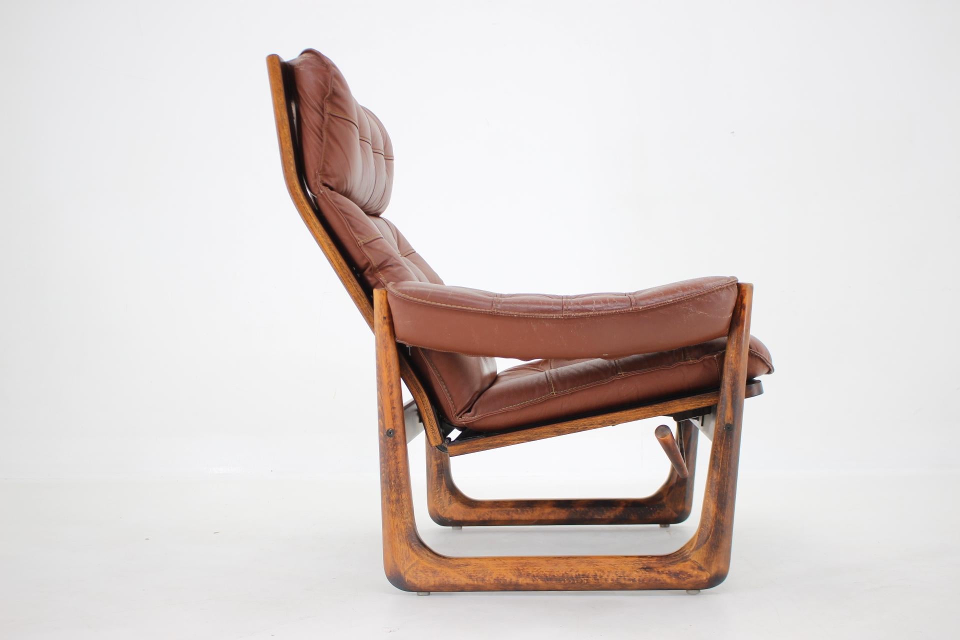 1960s Adjustable Leather Armchair by Genega Mobler, Denmark For Sale at ...