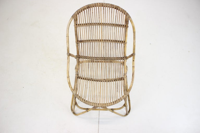 1960s Alan Fuchs Rattan Lounge Chair by Uluv, Czechoslovakia For Sale ...