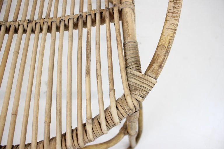 1960s Alan Fuchs Rattan Lounge Chair by Uluv, Czechoslovakia For Sale ...