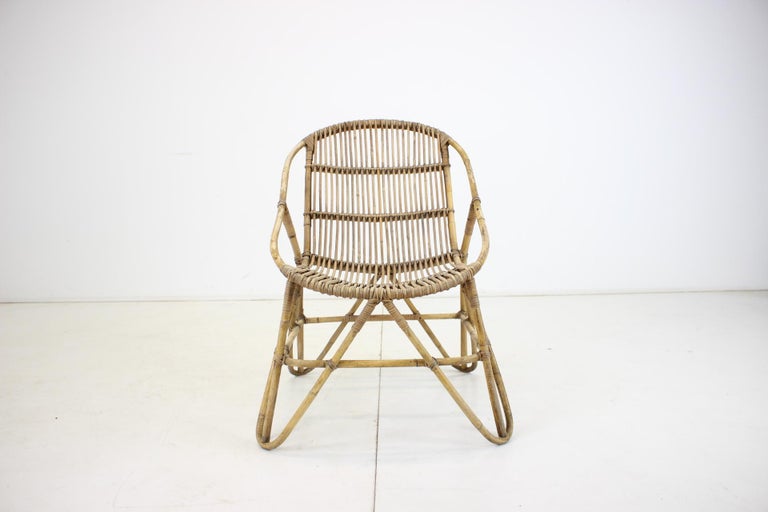 1960s Alan Fuchs Rattan Lounge Chair by Uluv, Czechoslovakia For Sale ...