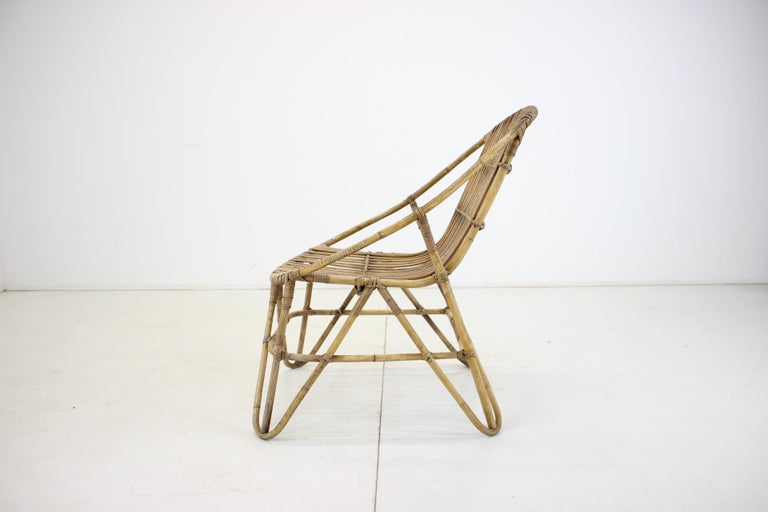 1960s Alan Fuchs Rattan Lounge Chair by Uluv, Czechoslovakia For Sale ...