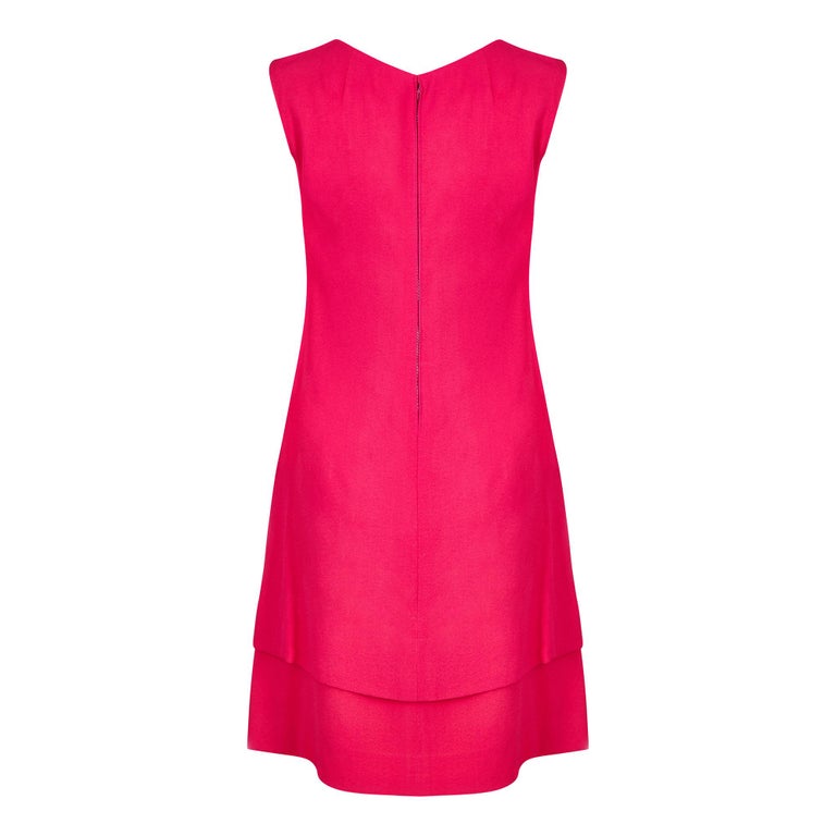 1960s Alice Goyer French Couture Cerise Pink Dress at 1stDibs