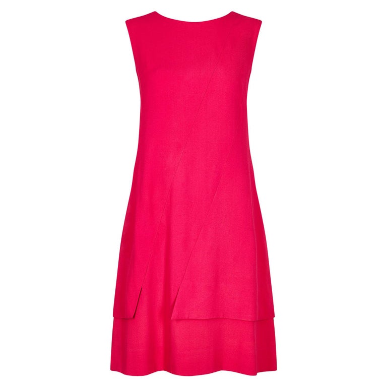 1960s Alice Goyer French Couture Cerise Pink Dress at 1stDibs