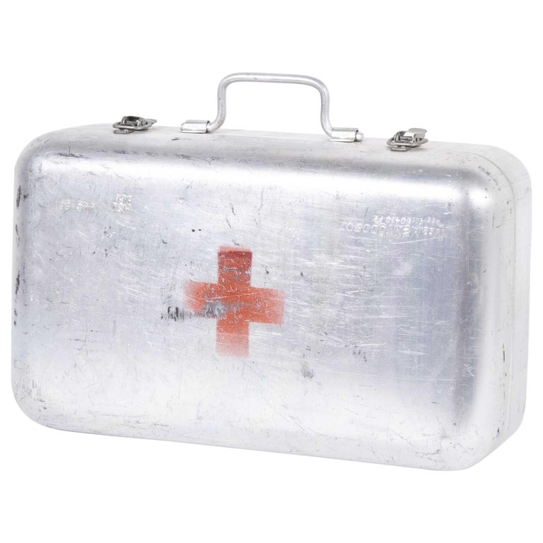 1960s Aluminium Red Cross Survival Rations Box Large at 1stDibs