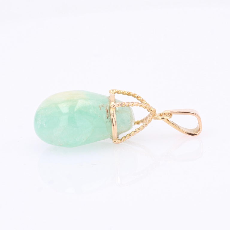 1960s Amazonite 18 Karat Yellow Gold Pendant For Sale at 1stDibs