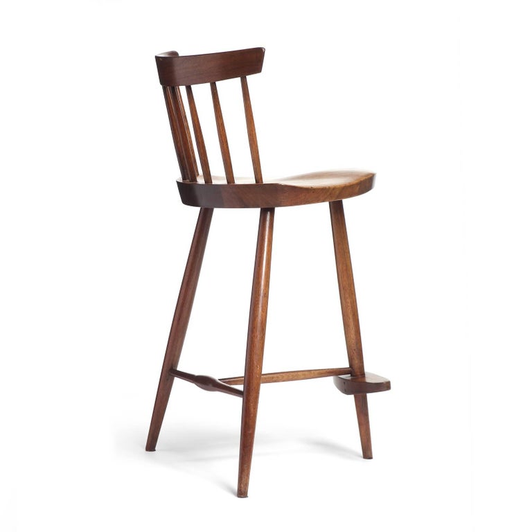 1960s American Craftsman Mira Stool in Walnut by George Nakashima at ...