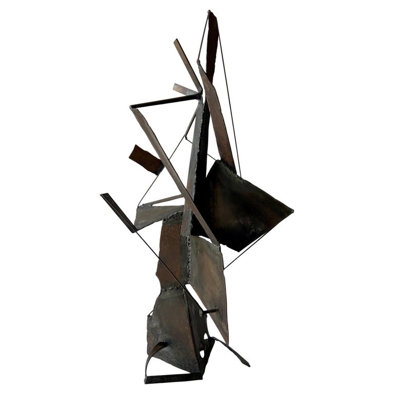 1960s American Industrialist Modern Welded Steel Sculpture For Sale at ...
