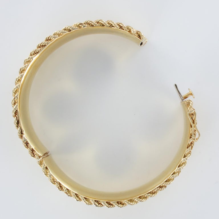 1960s American Yellow Gold Chiselled Bangle Bracelet at 1stDibs