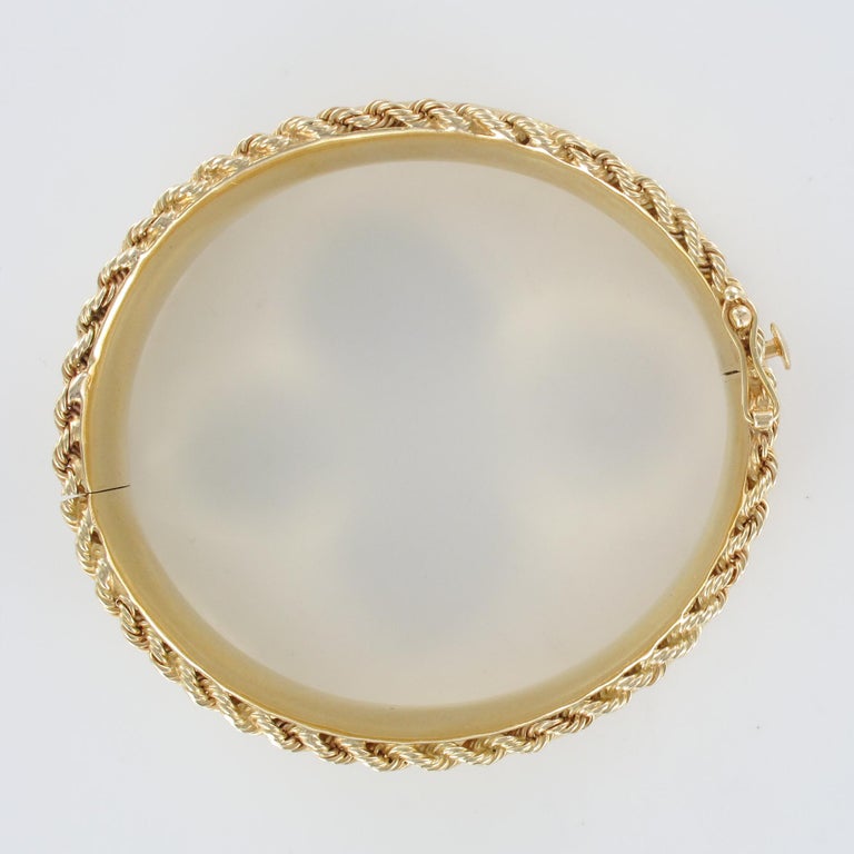 1960s American Yellow Gold Chiselled Bangle Bracelet at 1stDibs