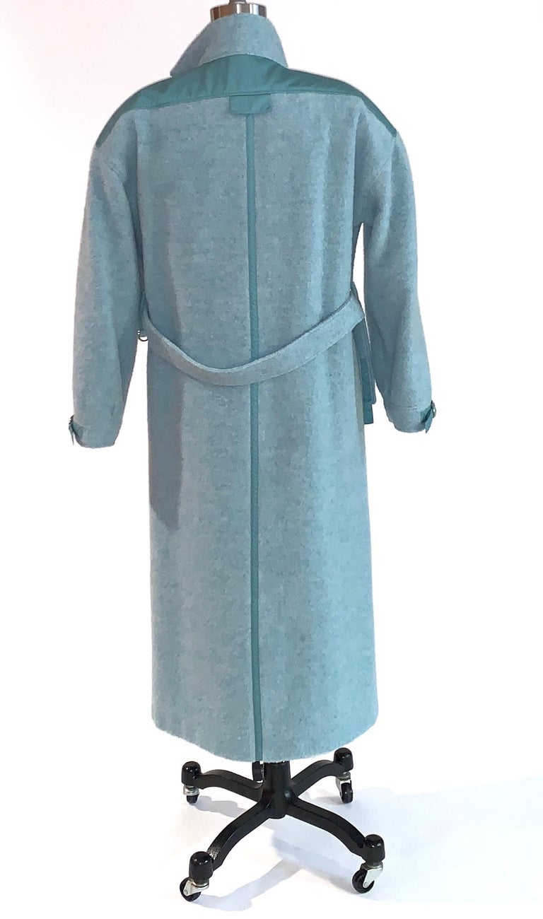 1960s Andre Courreges Robins Egg Light Blue Wool Mohair Coat at 1stDibs