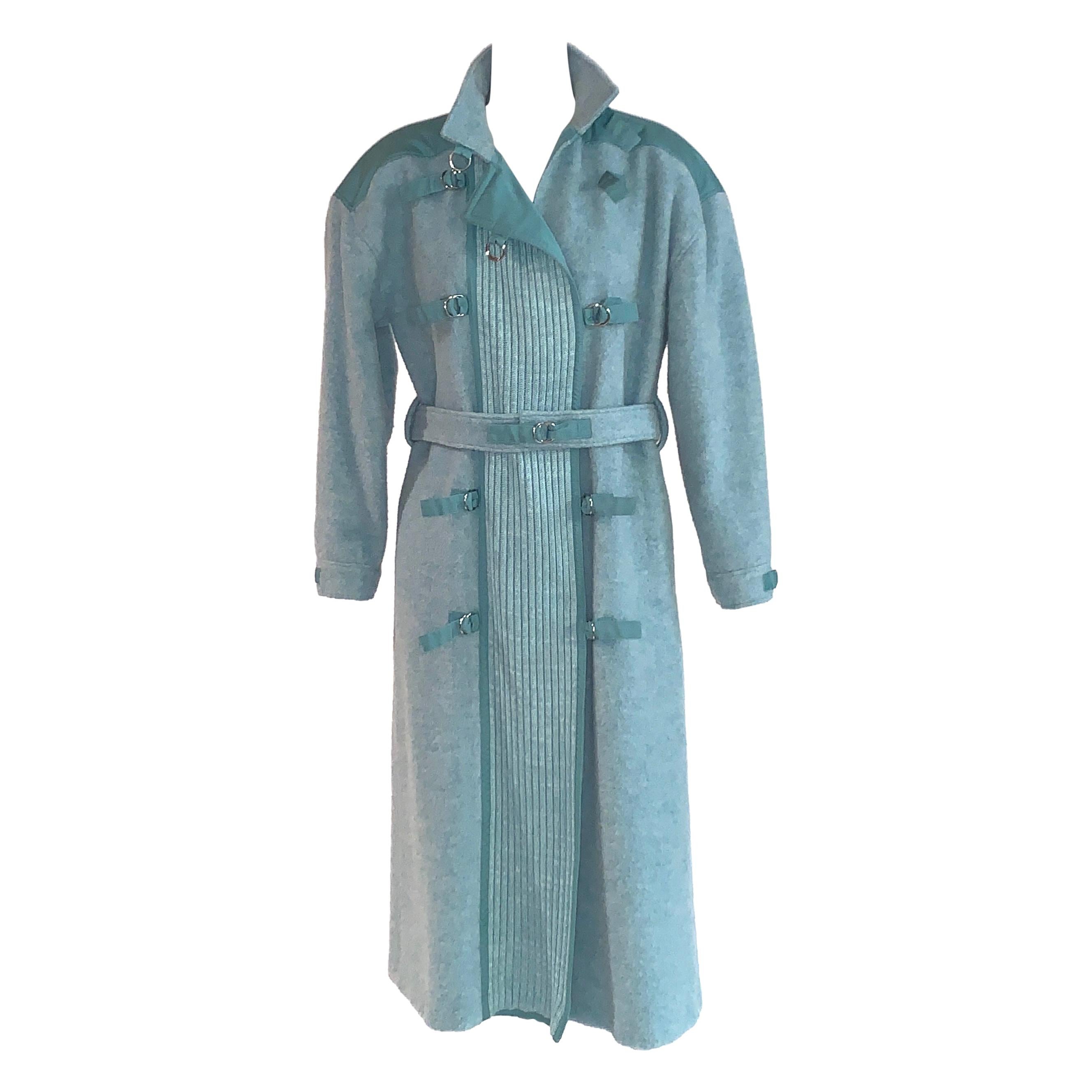 1960s Andre Courreges Robins Egg Light Blue Wool Mohair Coat at 1stDibs
