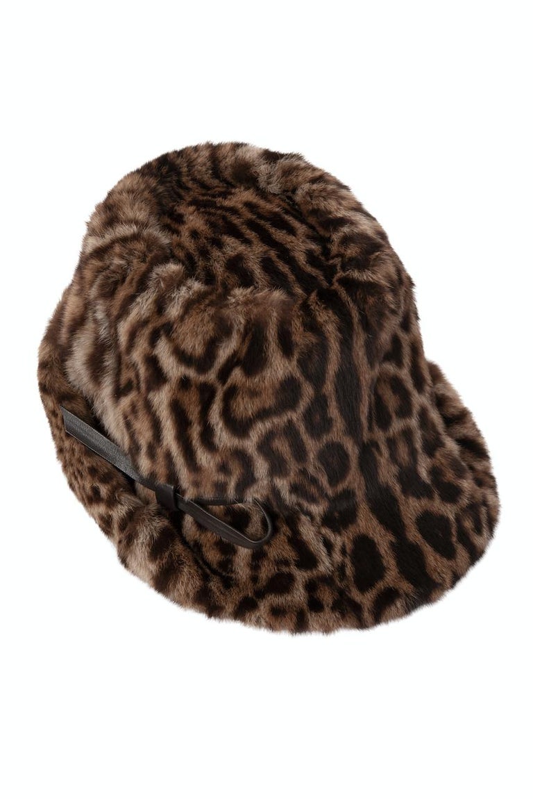 1960s Ocelot Animal Print Leather Bow Embellished Brown Black Genuine ...