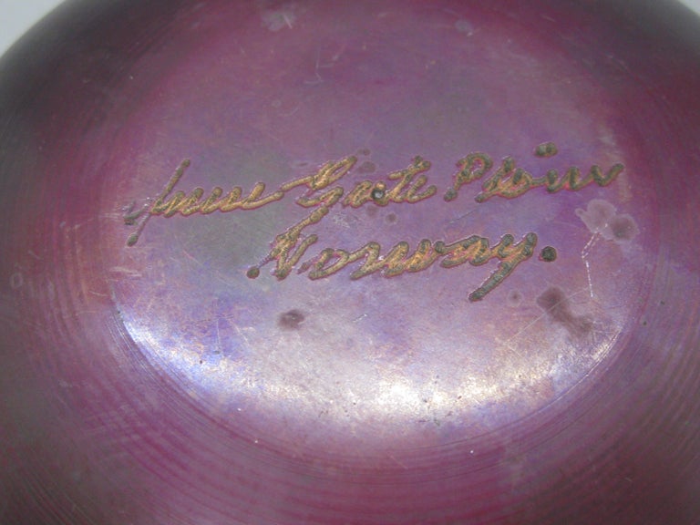 1960s Anne Grete Ploen Norway Abstract Enamel On Copper Dish Plate