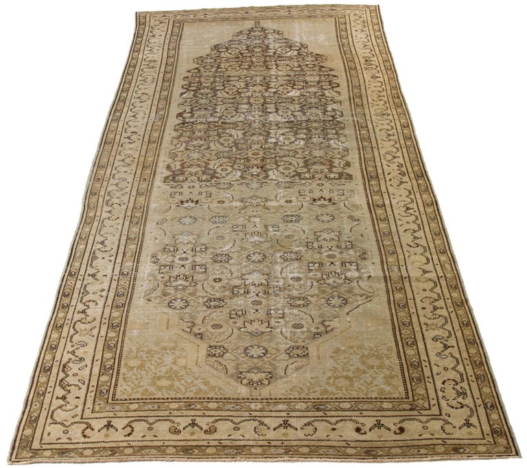 1960s Antique Persian Rug Malayer Design with Fading Floral Details For ...